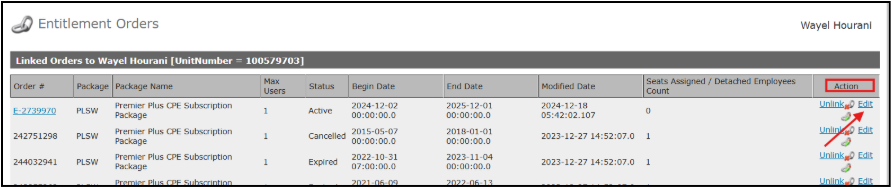 Manual Order Entitlement